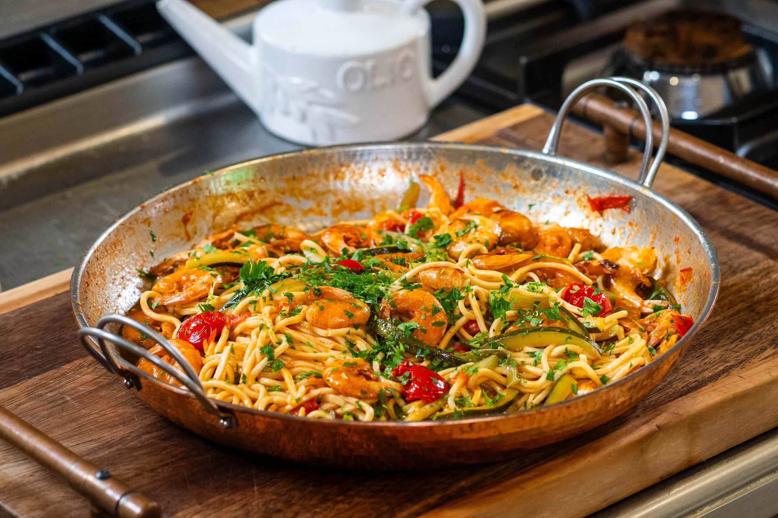 Tonnarelli with Shrimp, Zucchini, and Cherry Tomatoes Recipe + Video ...